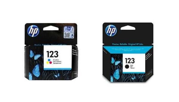 זוג ראשי דיו מקוריים: hp 123 שחור + hp 123 צבעוני - ענק הדיו